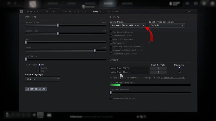 Best Audio settings in Dota 2 | Hawk Live