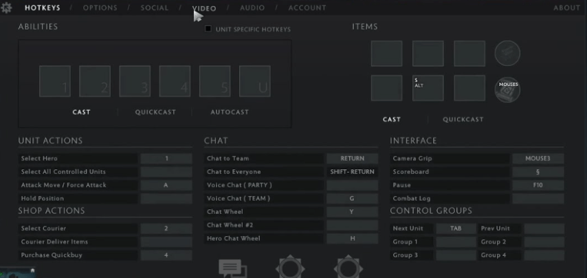 Pro player settings in Dota 2 | Hawk Live