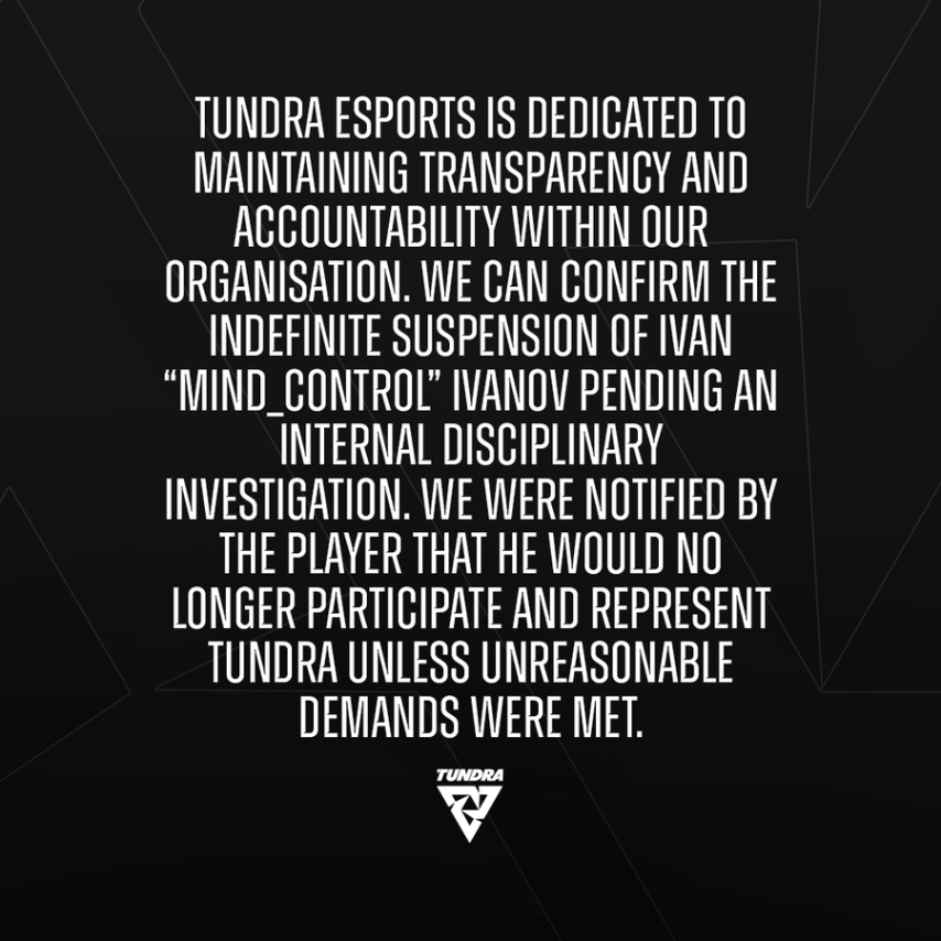 Tundra Esports responded to the MinD_ContRoL scandal: сlub statement | Hawk Live